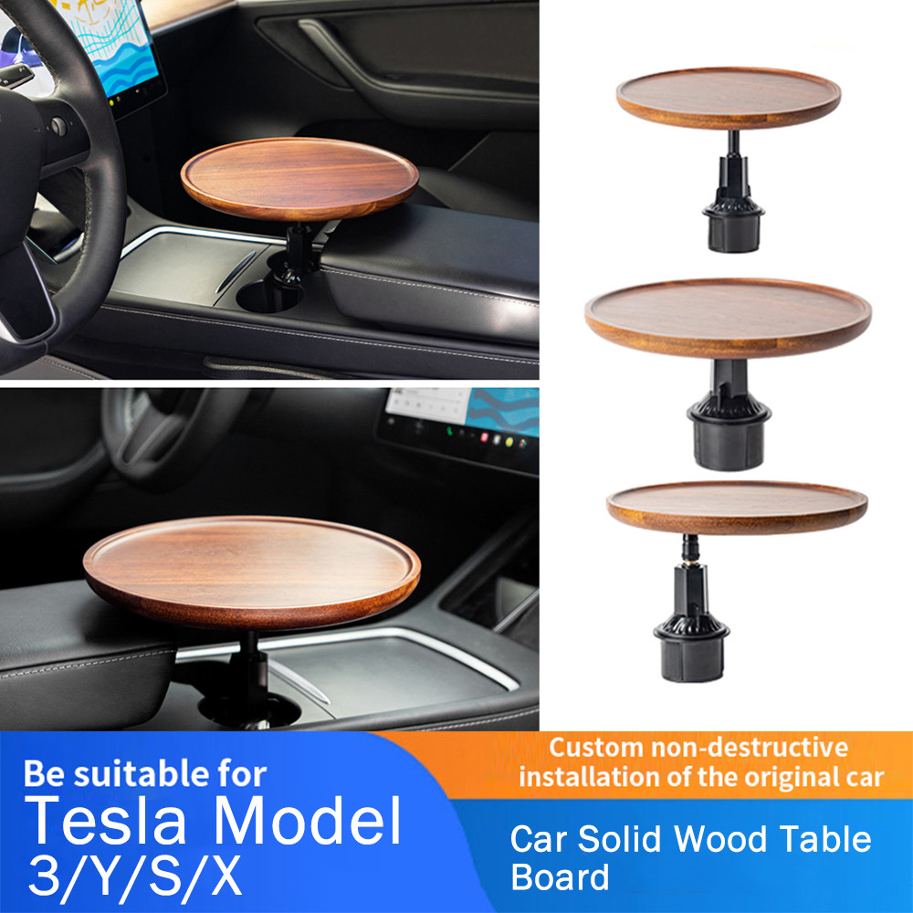 Car Table Desk Eating Food Tray For Tesla Model 3 Y S X Solid Wood ...