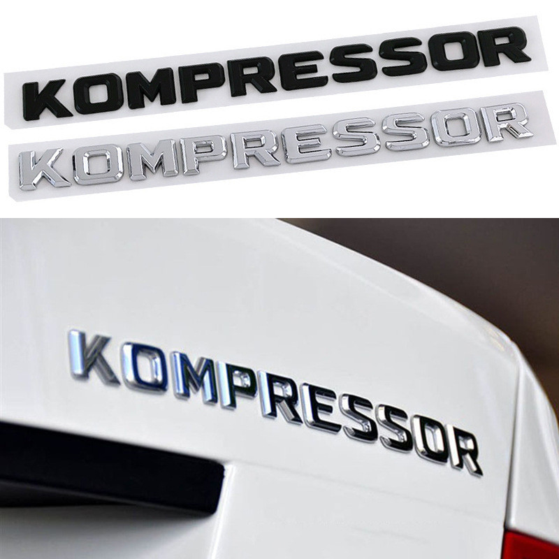1 Piece Benz KOMPRESSOR Trunk Logo Sticker Benz C-Class E-Class SLK ...