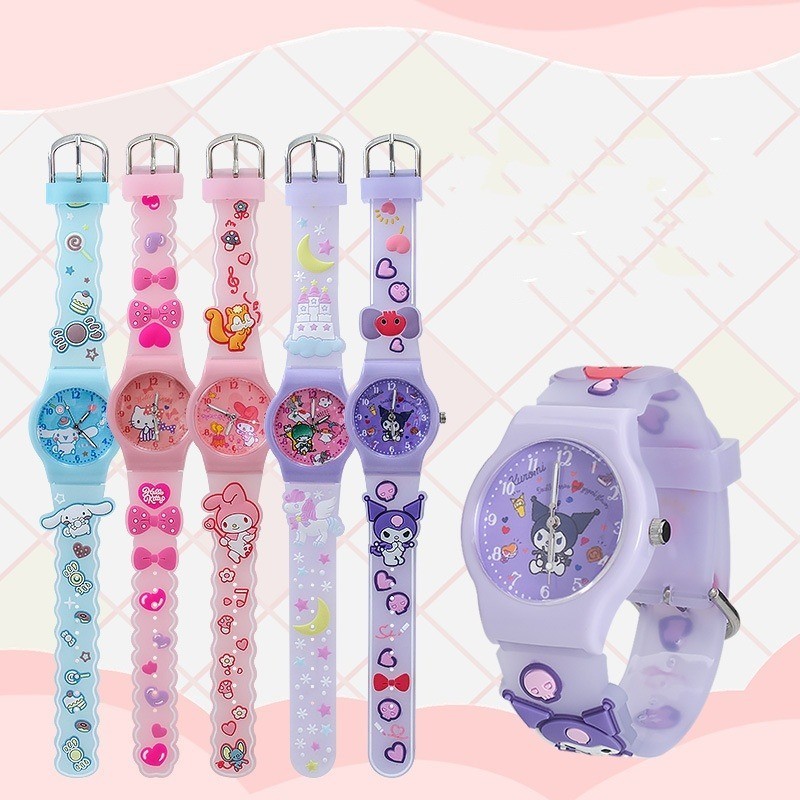 Kawaii 3D Pattern Watch Cartoon Cute Melody Children's Watch Kuromi KT ...