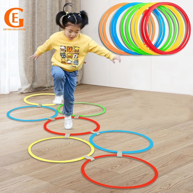 10Pcs Kids Outdoor Toy Hopscotch Jumping Ring Circle Children Sensory ...