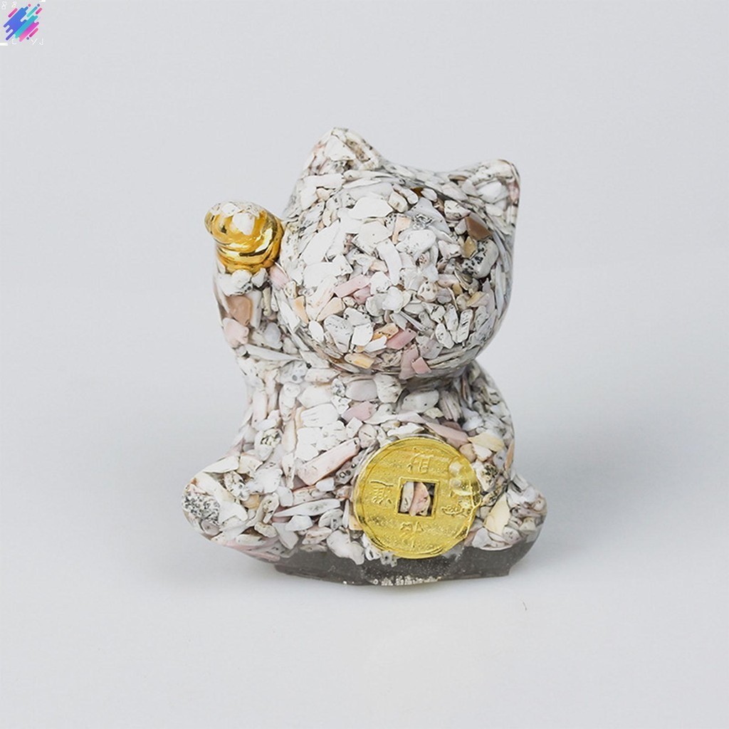 Lucky Cat Statue Crystal Cat Statue Attract Good Luck Money Wealth ...