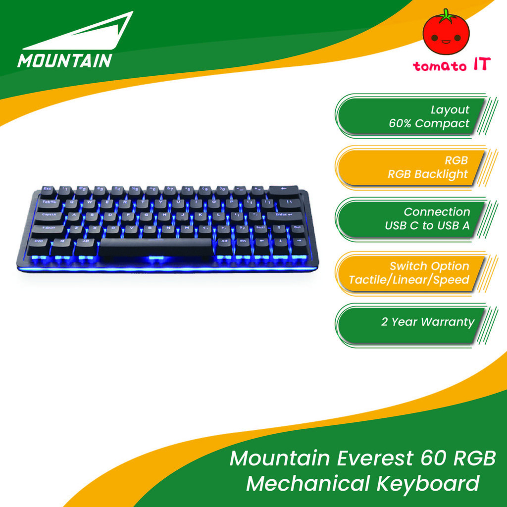 MOUNTAIN EVEREST 60 RGB 60% Mechanical Gaming Keyboard - Linear/Speed ...