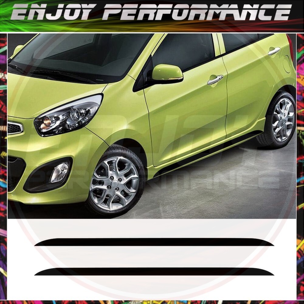 2PCS Car Side Door Skirt Stripes Stickers For Kia Picanto GT DIY ...