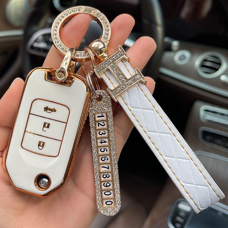 Flip Honda Key Case Chrome TPU Honda Car Key Cover Folding Case CITY ...