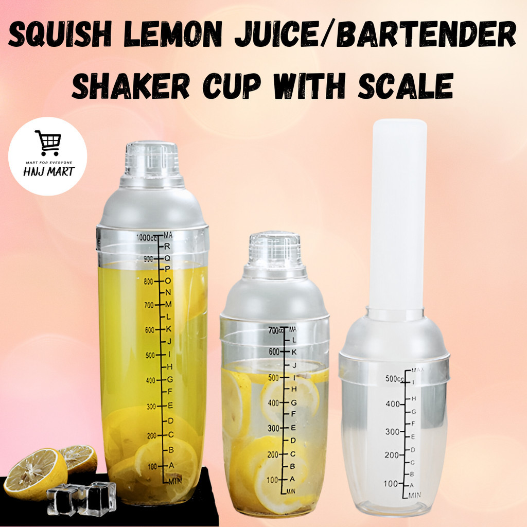 Bartender Utensil Shaker Cup with Scale Squish Lemon Juice Fruit Masher ...