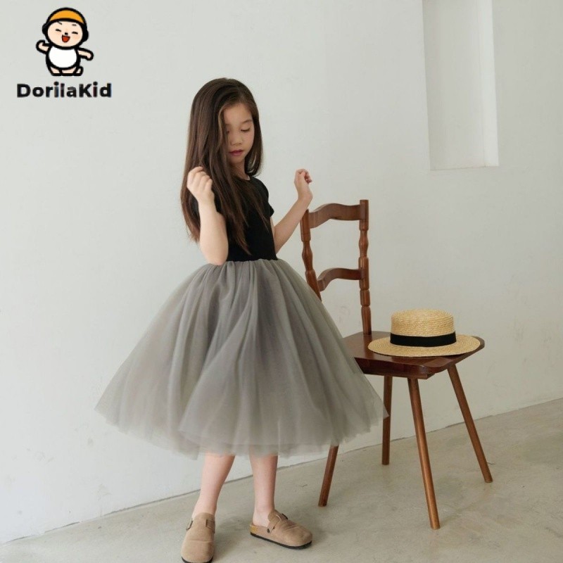 Dorila Summer Girl Dress Girl Mesh Dress Short Sleeved Princess Style ...