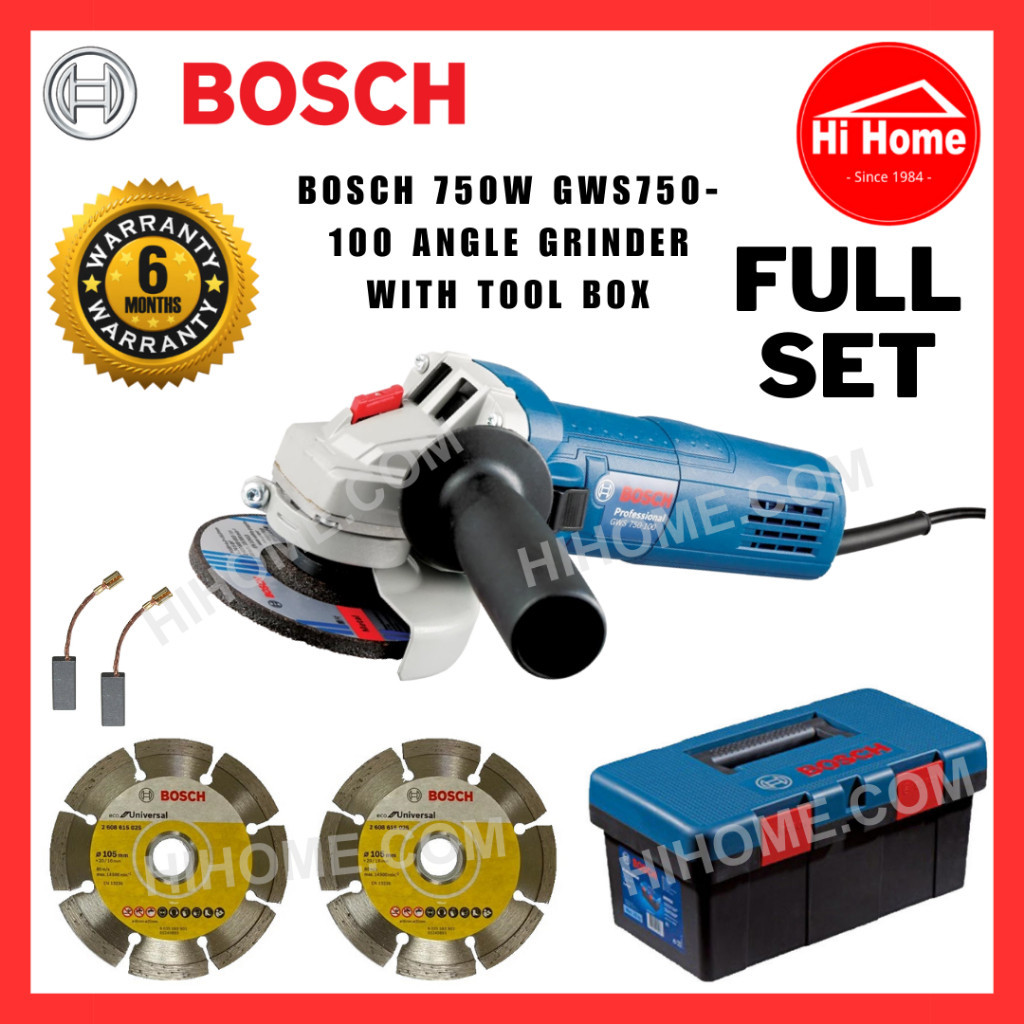 BOSCH 4" HEAVY DUTY HIGH POWER 750W ANGLE GRINDER Cutting Machine Mesin ...