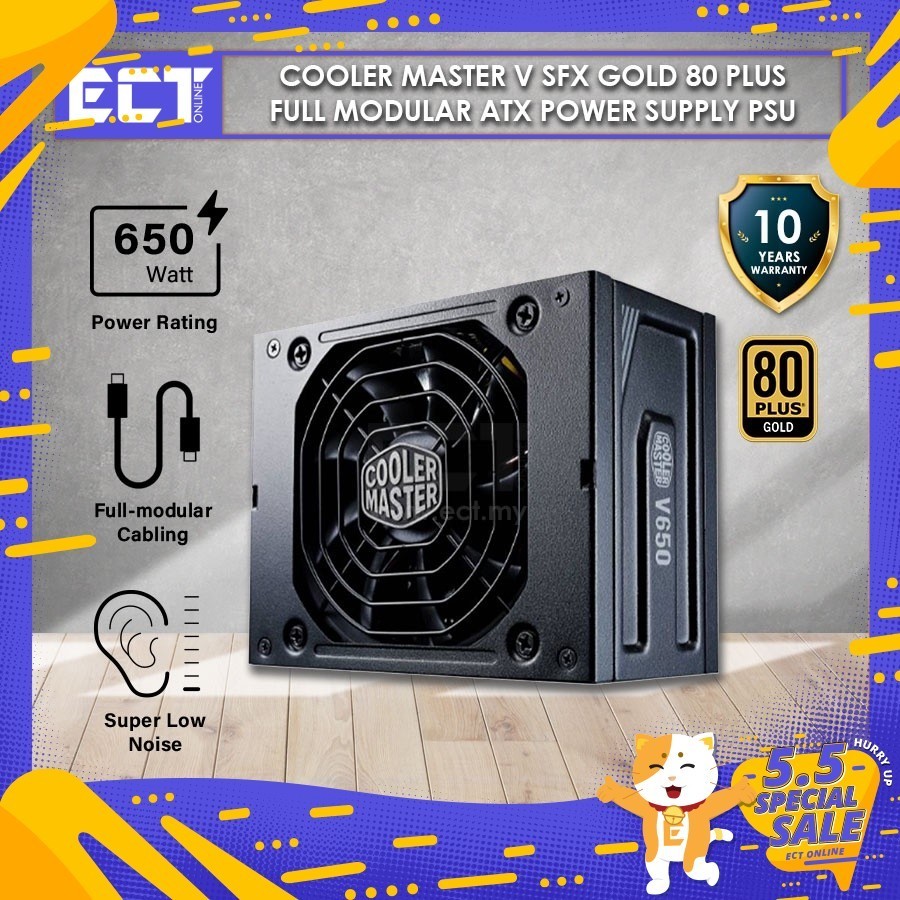 Cooler Master V SFX Gold ( 650 / 750 / 850W ) 80 Plus Full Modular ATX Power Supply PSU (MPY ...