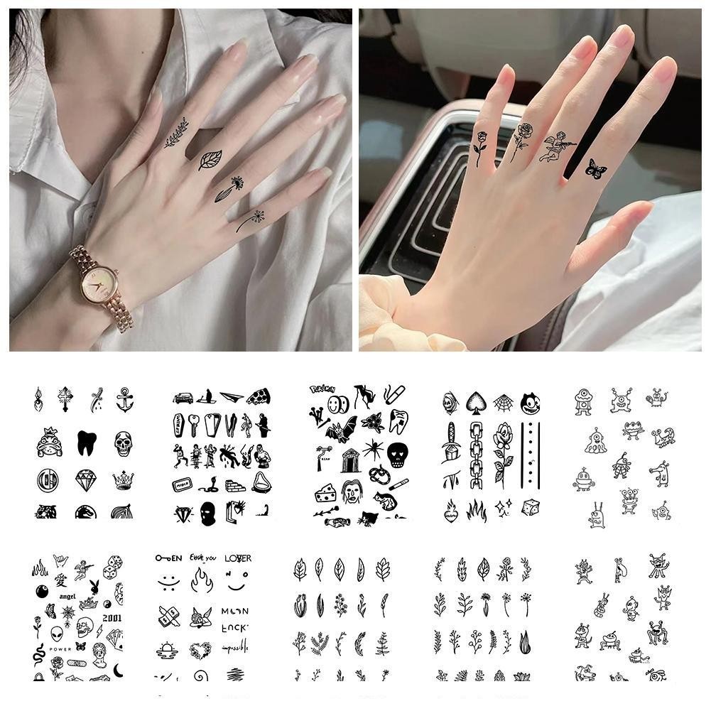 Finger Temporary Tattoo Stickers Long Lasting Waterproof Non-reflective ...