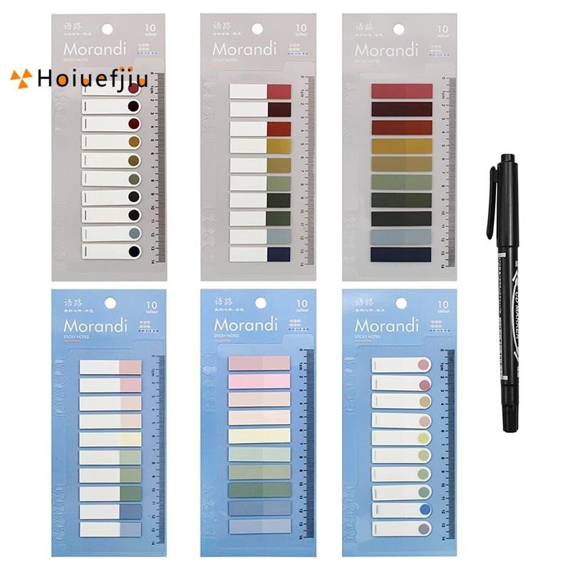 1200 Pcs10 Color Index Sticky Notes with Pen Clear Sticky Notes ...