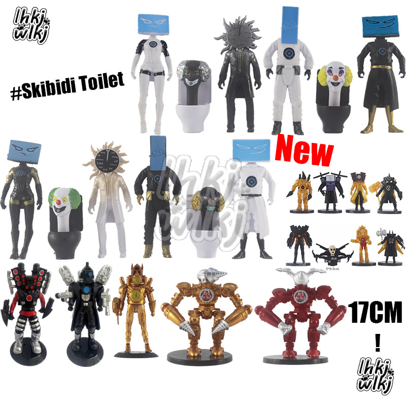 Spoof Game Skibidi Toilet Sun Clock Man Action Figure Clown Toilet Bit ...