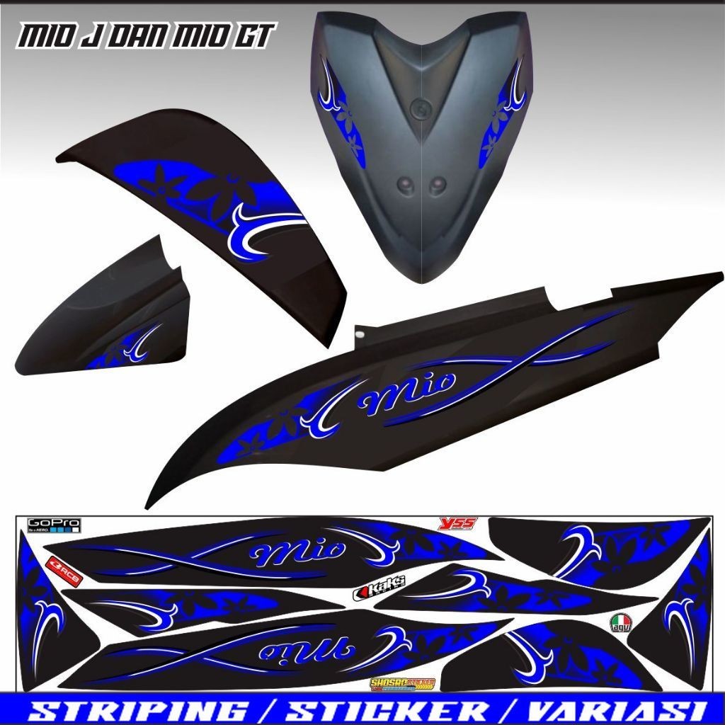 Mio GT Motorcycle STRIPING/MIO GT STICKER Variation STRIPING/MIO J ...