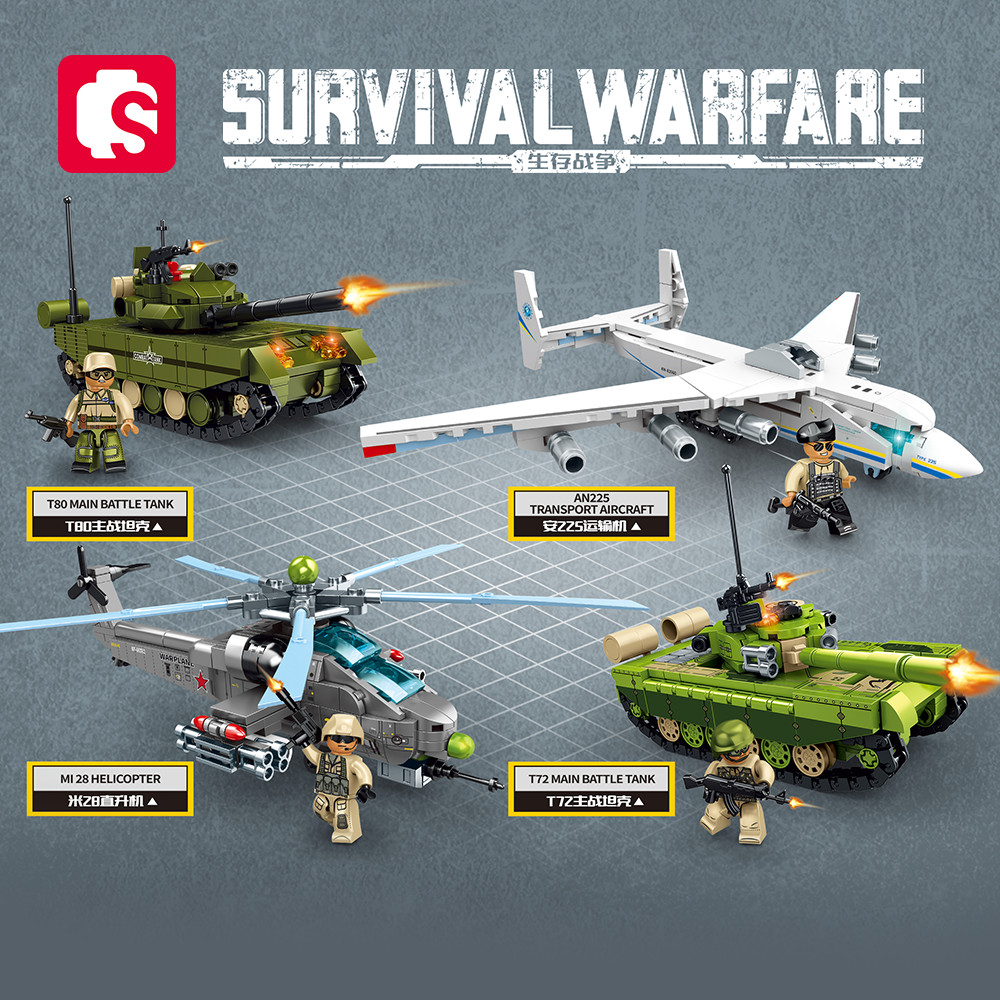 [4 IN 1] Sembo Block 207082-207085 Survival Warfare Series Military ...