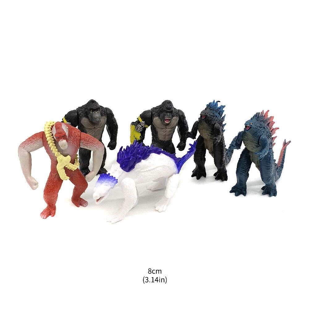 6 Pcs Set Godzilla X Kong The New Empire Mini Godzilla 2024 King Kong ...