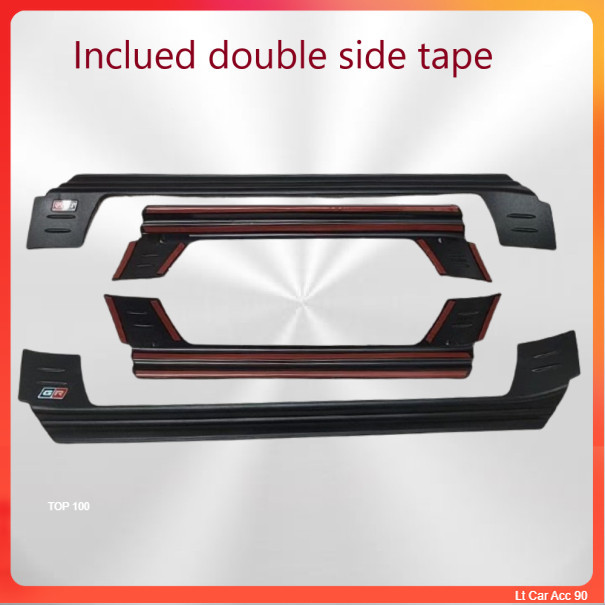 TOYOTA HILUX REVO 2021 Matte Black SCUFF PLATE GR inclued dauble side ...