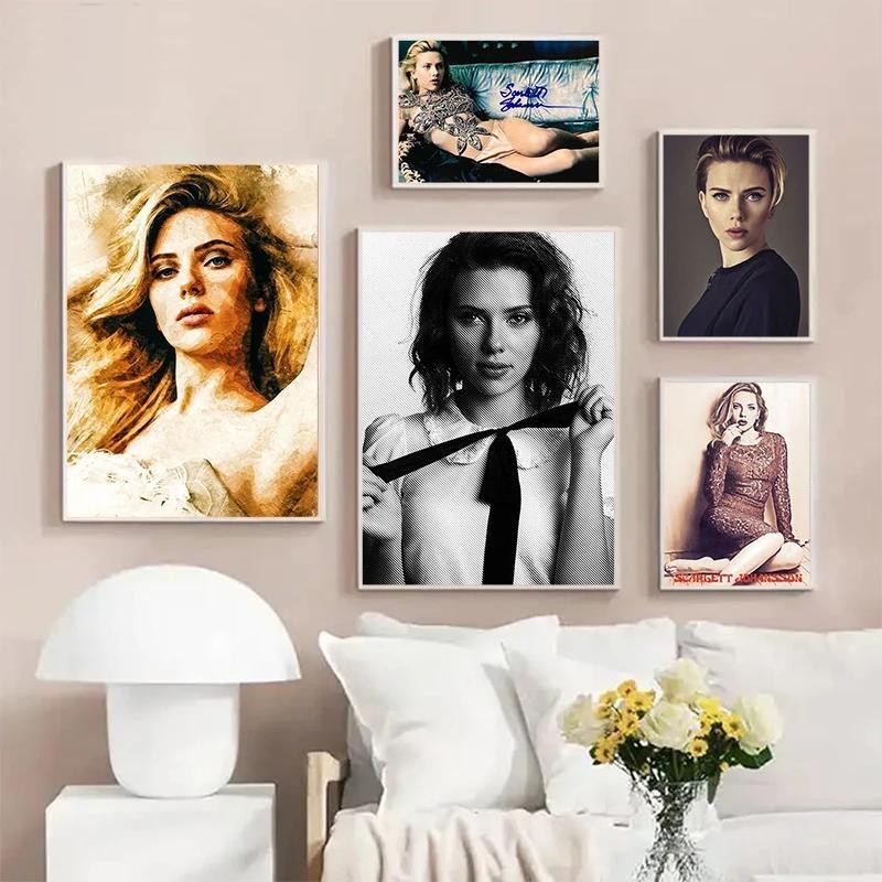 Poster Kanvas Scarlett Johansson Anggun | Seni Dinding Selebriti Seksi ...