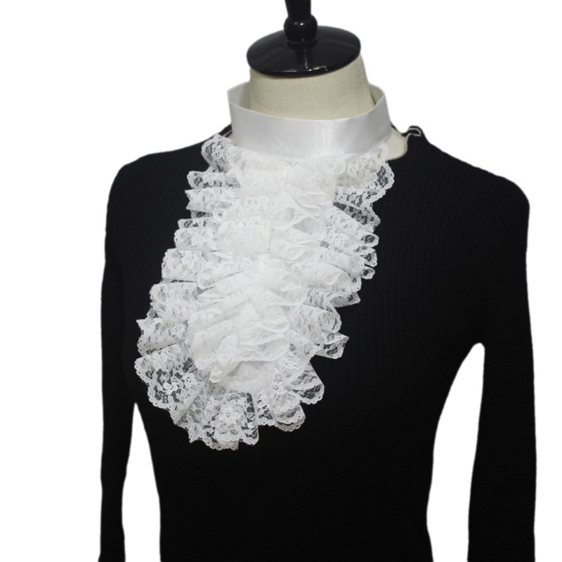 Mo* Medieval Colonial Jabot Necktie Victorians Ruffle Lace Shirt Front ...