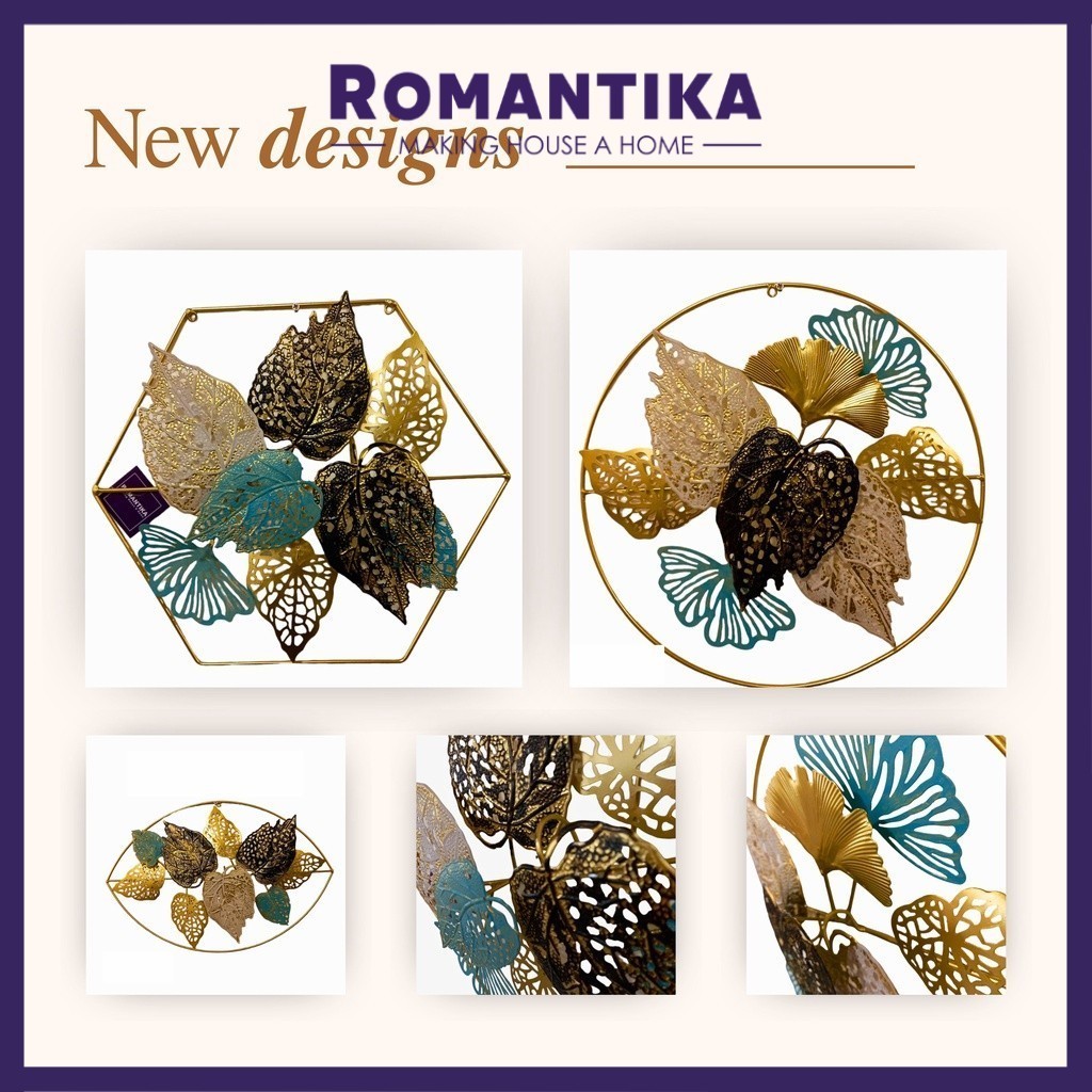 【New Arrival】Romantika Metal Colourful Leaves Wall Hanging Wall Frame ...