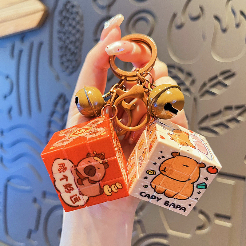 Cartoon Cartoon Kapibara Rubik's Cube Keychain Cute Capybara ...