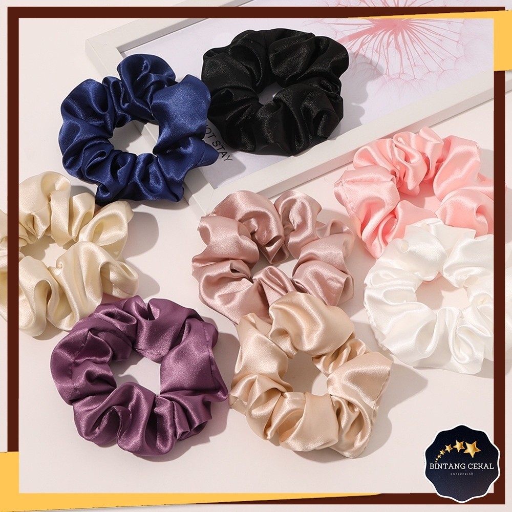 BC Satin Silk Scrunchies Women Fashion Hair Accesories Elastic Ties ...