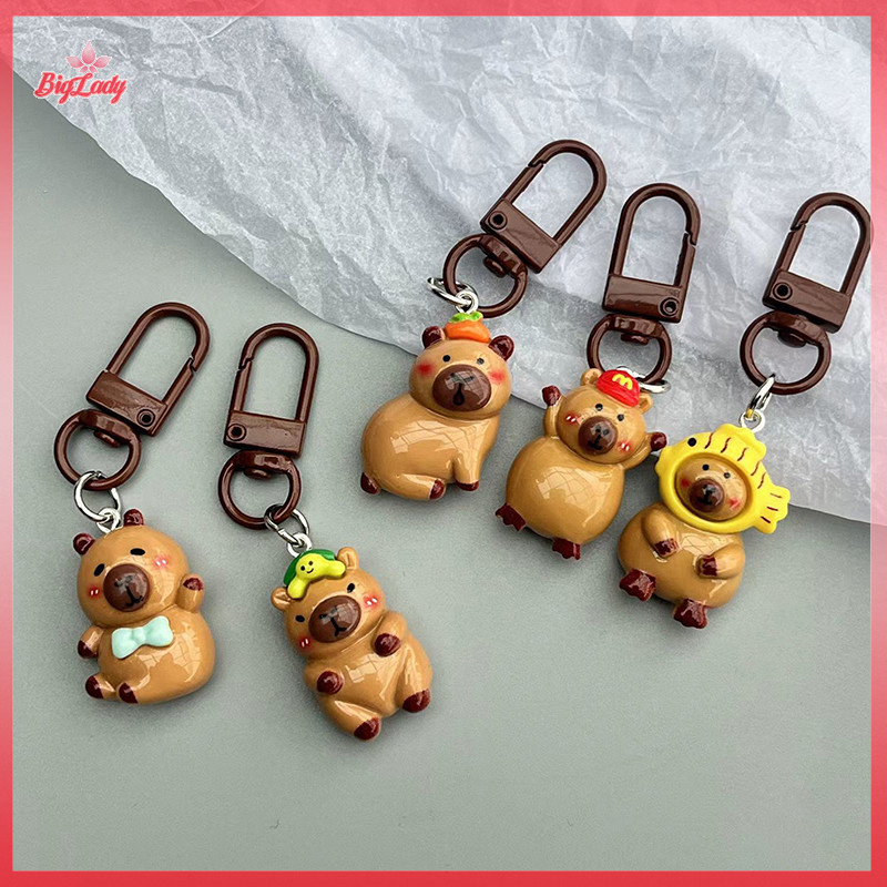 NFPH> Capybara Keychain Creative Ch Funny Cartoon Capybara Keyring ...