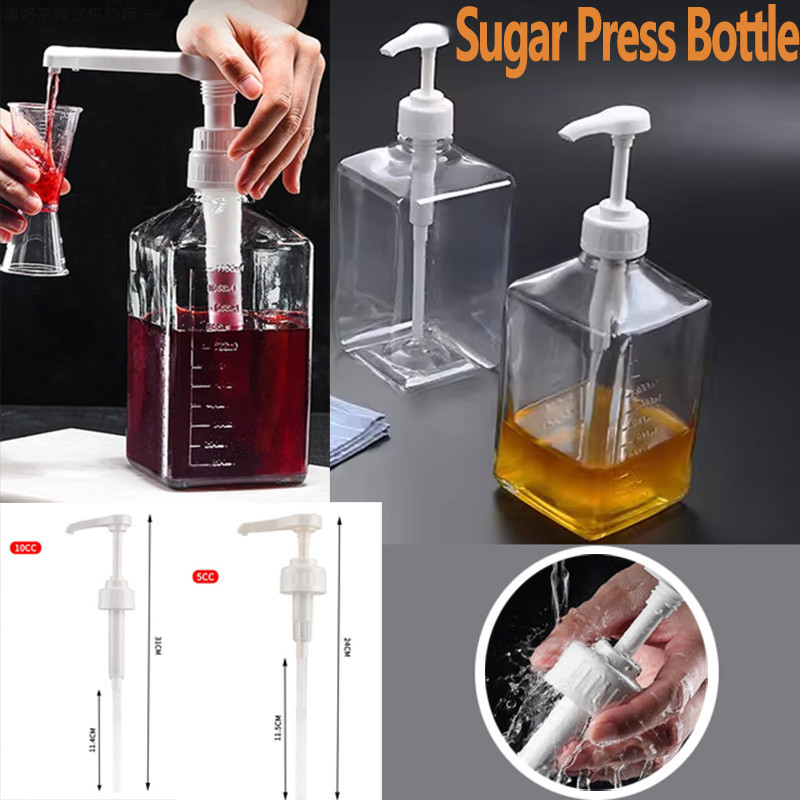Sugar Press Bottle PP 10cc 5cc 1600ml Syrup Bottle Pump Sauce Pump Food Grade Plastic Drip ...