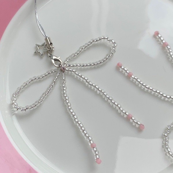 Steve Aesthetic Crystal Rice Beads Bow Phone Pendant Ccd Camera ...