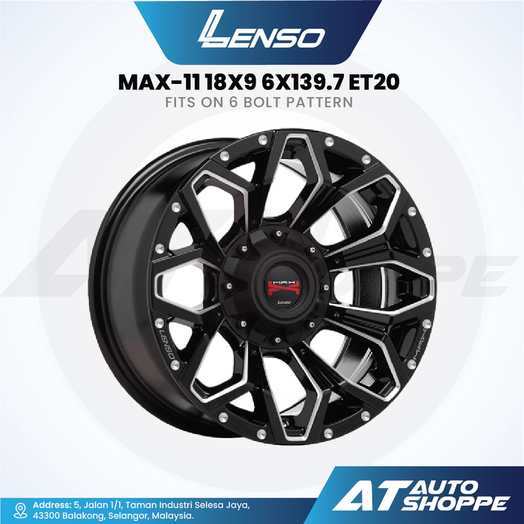 Lenso Max-11 - Black / Mill 18x9 ET20 6x139.7 (1 Piece) | Shopee Malaysia