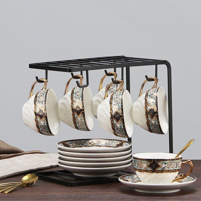 European Style Ceramic Cup Coffee Cup Set Water Cup ins High-value Light Luxury Simple Breakfast ...