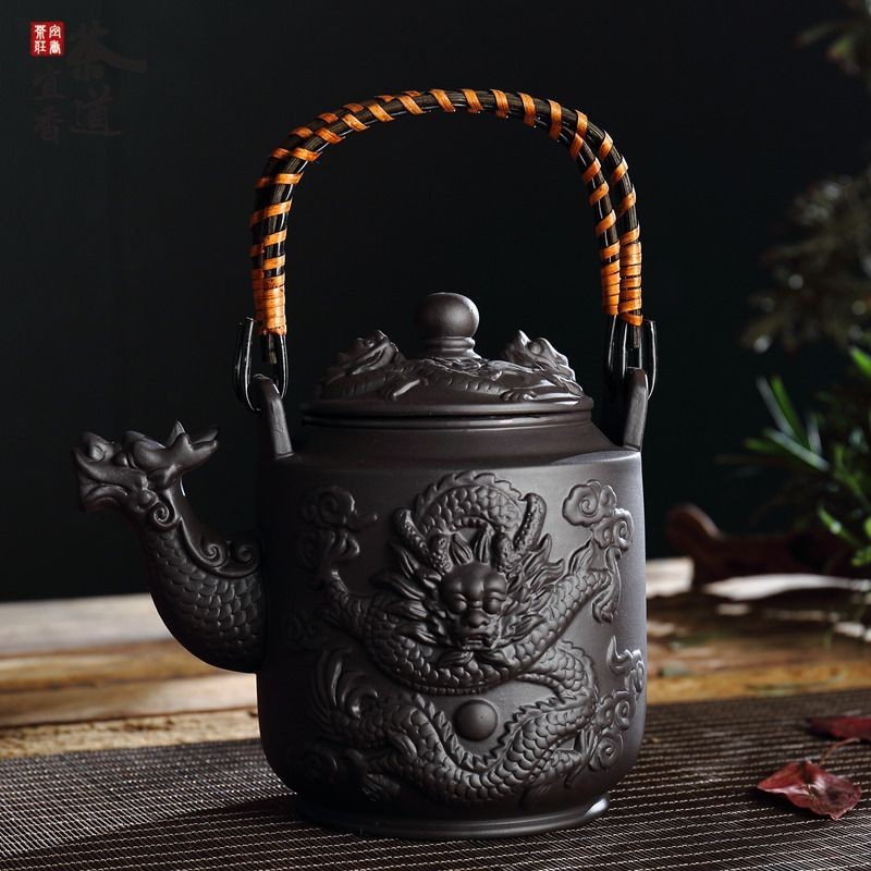 Beam Lifting Teapot Ceramic Kettle Purple Clay Teapot Large Size Teapot ...