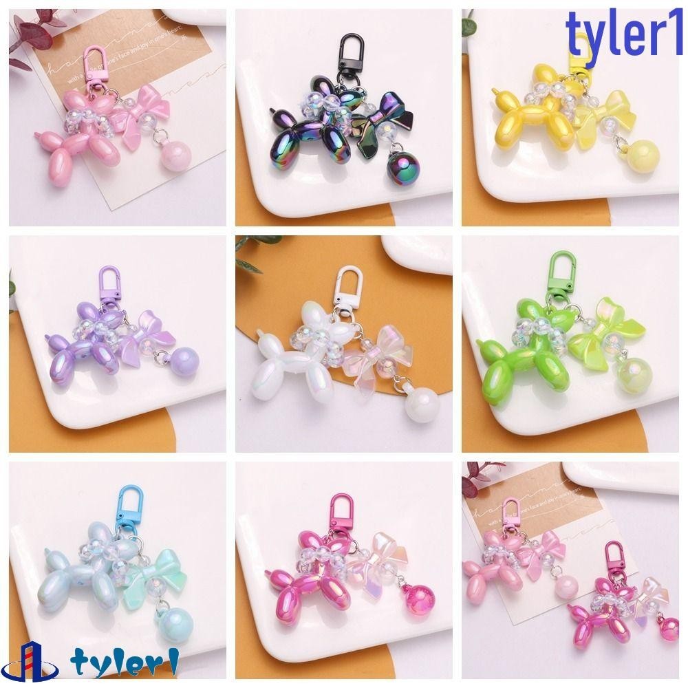 TYLER1 Balloon Puppy Keychain, Acrylic Pearl Bow Key Ring, Mini Candy ...