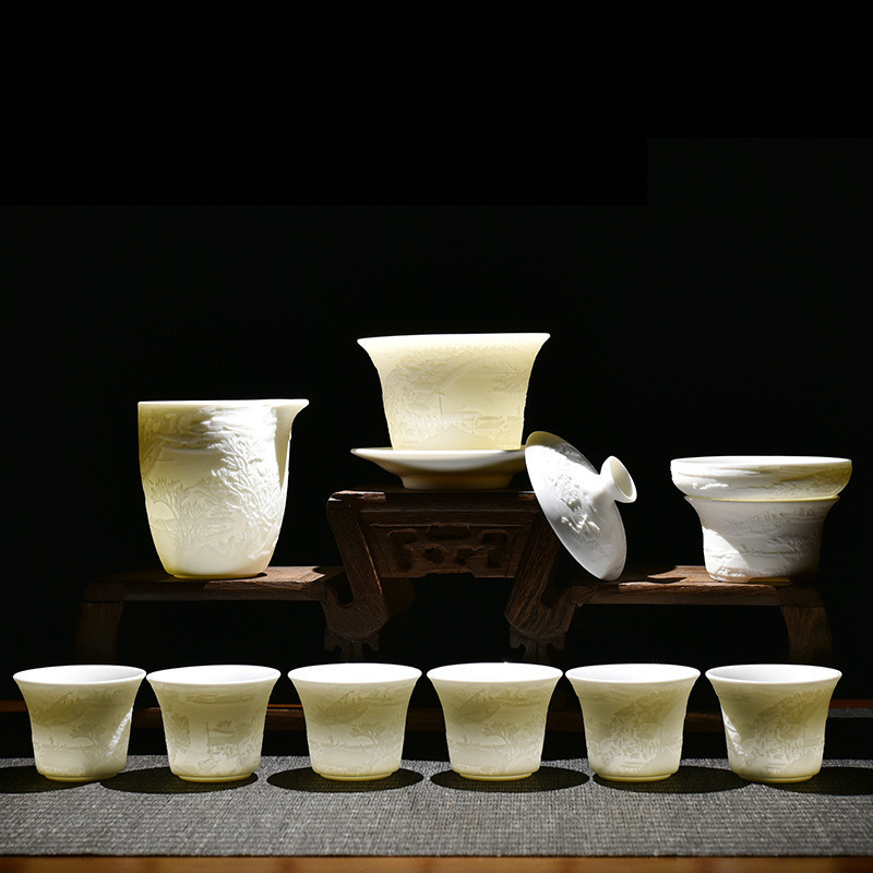[Children's Mu Teaware] Qingming Shanghe Tu High-End Lanolin Yusu Burnt ...