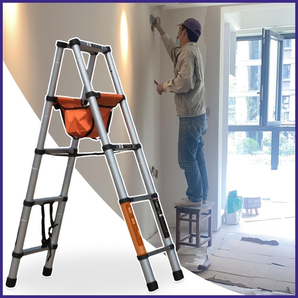 Indoor Ladder Multi-Position Aluminum Step Ladders Compact Folding ...
