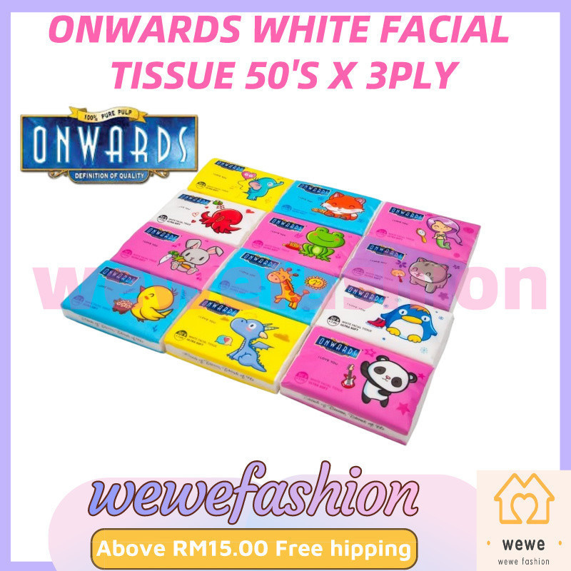 READY STOCK!!! ONWARDS WHITE FACIAL TISSUE (50s x 3ply) | Shopee Malaysia