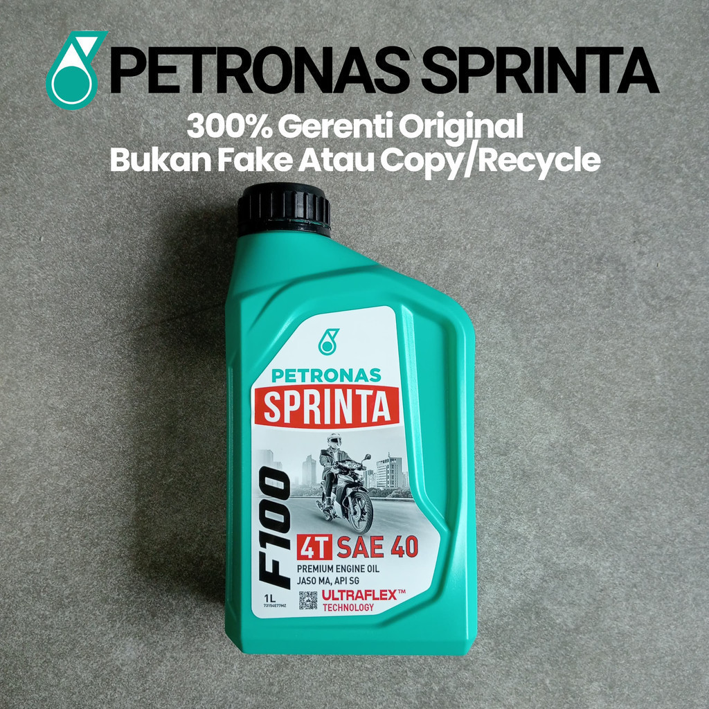1L PETRONAS SPRINTA OIL F100 4T SAE40 300% GERENTI ORIGINAL BUKAN FAKE ...