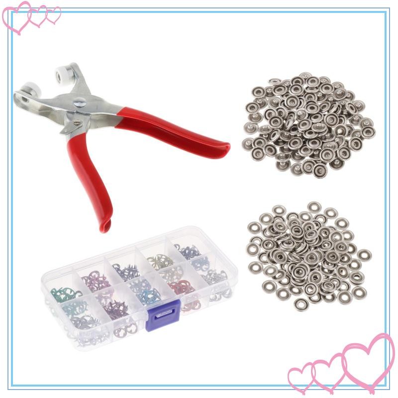 [meteorbdMY] Snap Buttons Kit 100 Sets Snaps on Buttons Small Metal ...