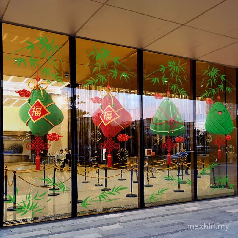 Pelekat Tingkap Hiasan Pesta Perahu Naga Zongzi Tingkap Bunga Mall ...