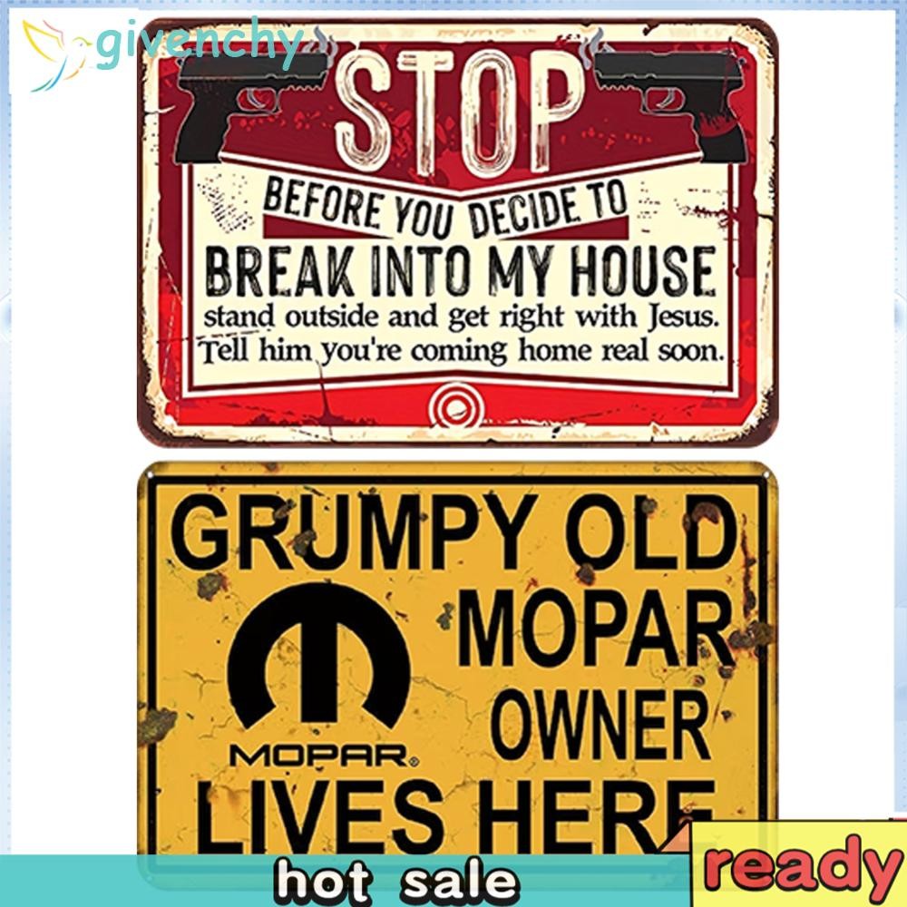 Vintage Metal Plate Warning Sign Rectangular Iron Painting Home Bar ...