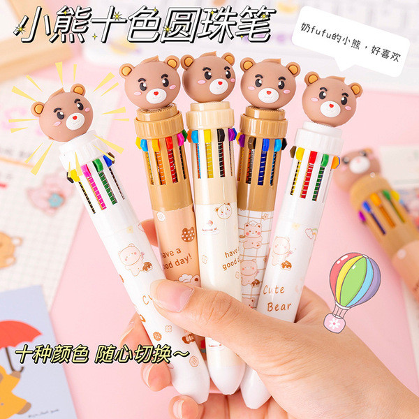 筆袋 Xiaomeng Bear Multicolor Shot Pen Comel Kartun Kanak-kanak Alat ...