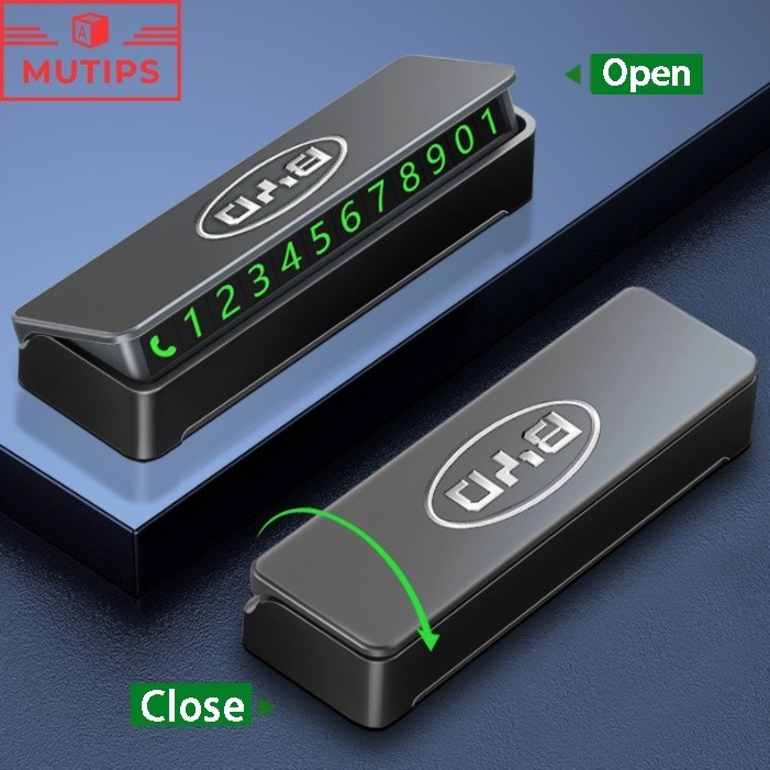 BYD Car Parking Phone Number Plate Box Hidden Luminous Holder For Atto ...