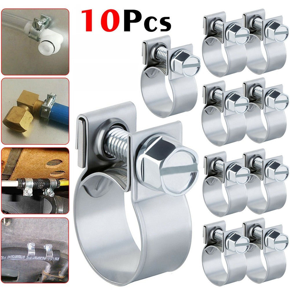 【FUTN】10x Mini Fuel Line Jubilee Hose Clips Clamp Diesel Petrol Pipe ...