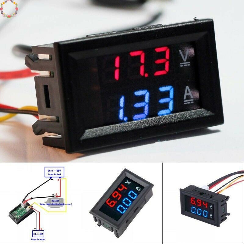 [HME] Dual LED 3 Digit Digital DC 100V 10A Voltmeter Ammeter Voltage Amps Power Meter | Shopee ...