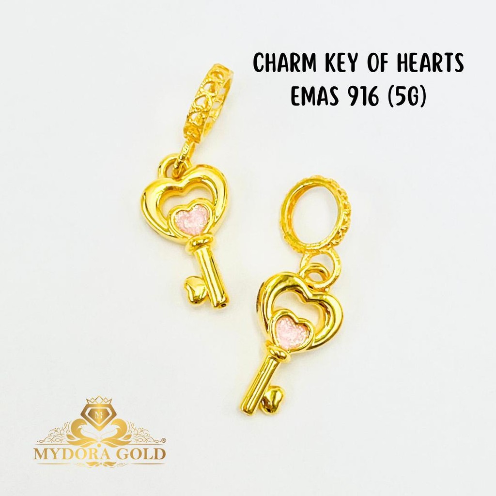 MYDORA Charm Key of Hearts (5G) l EMAS 916/22K | Shopee Malaysia