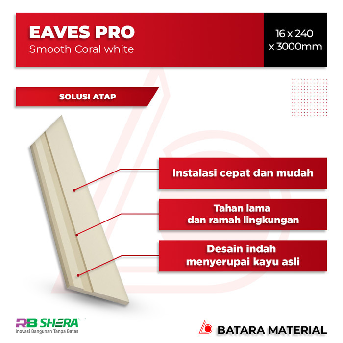 Rb Shera Eaves Pro Smooth Coral White 16 x 240 x 3000 mm | Shopee Malaysia