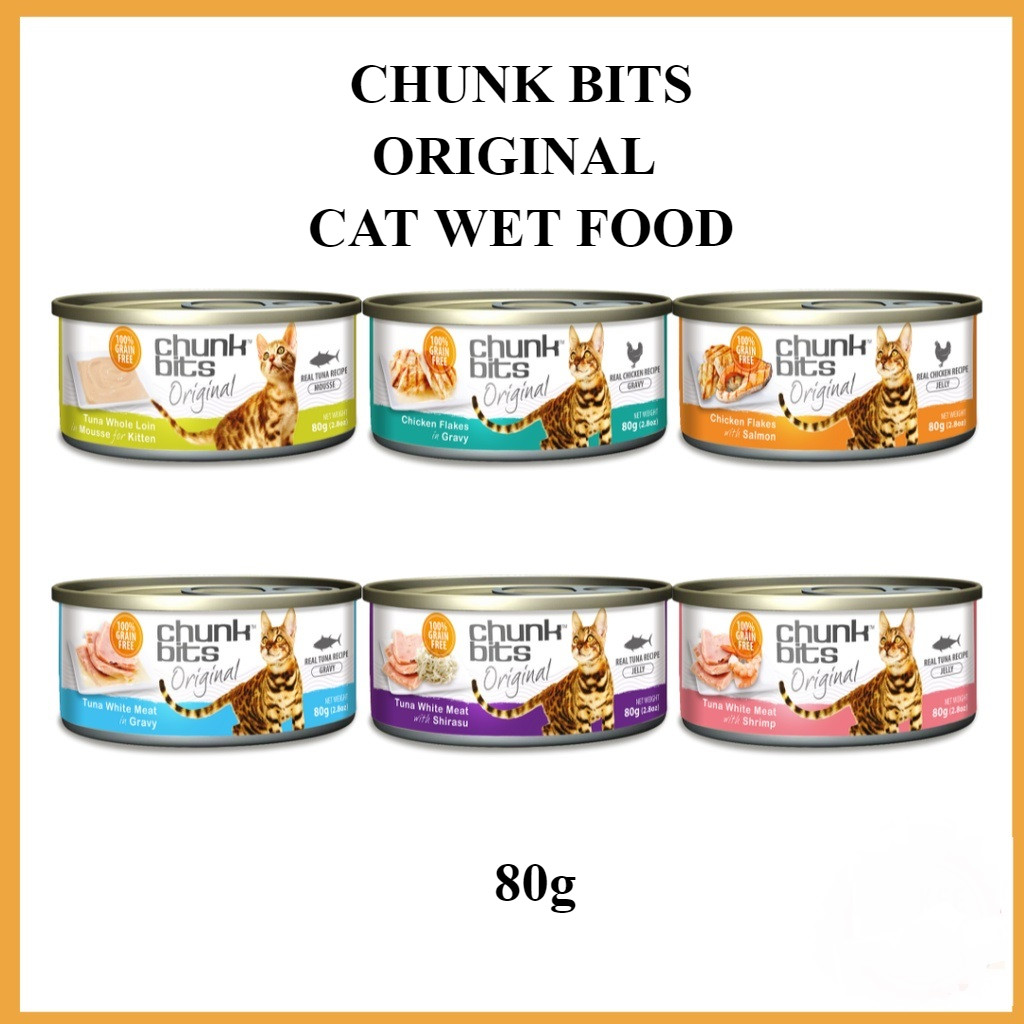 CHUNK BITS Original Grain Free Cat Canned Wet Food 80g | Shopee Malaysia