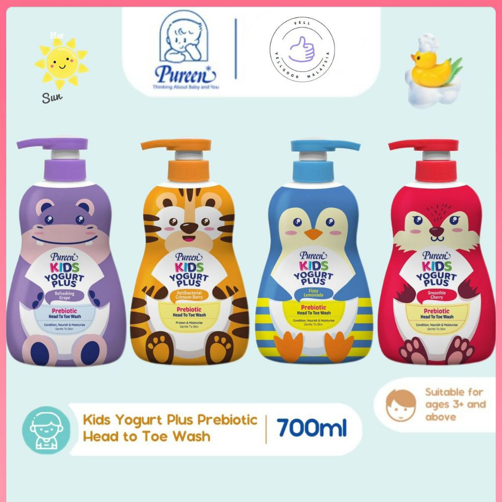 PUREEN KIDS YOGURT PLUS PREBIOTIC HEAD TO TOE WASH - 700ML | Shopee ...