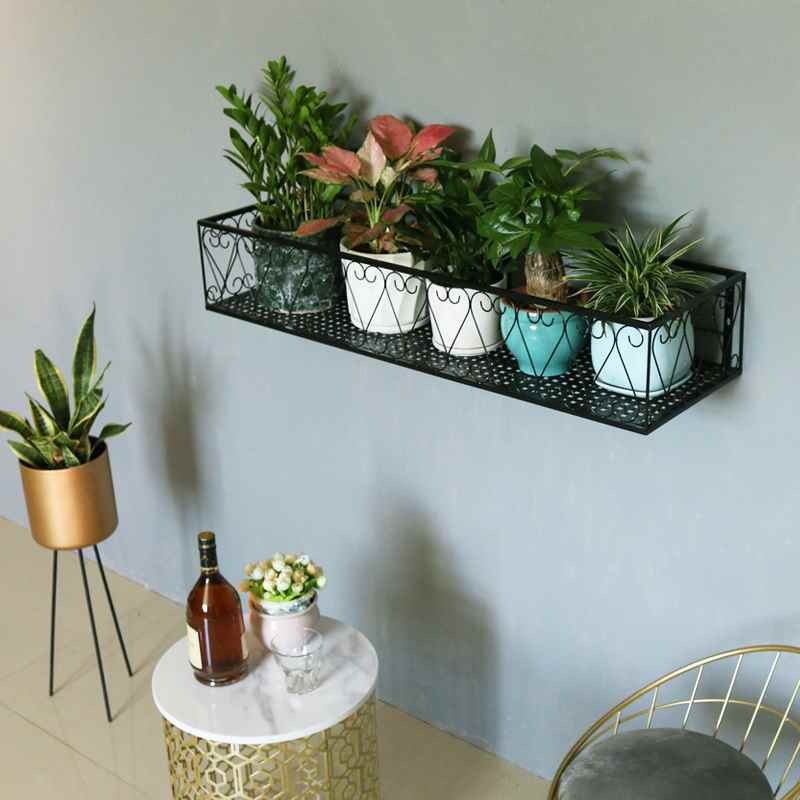 Besi Gaya Eropah Rak Bunga Dipasang di Dinding Balkoni Rak Bunga ...