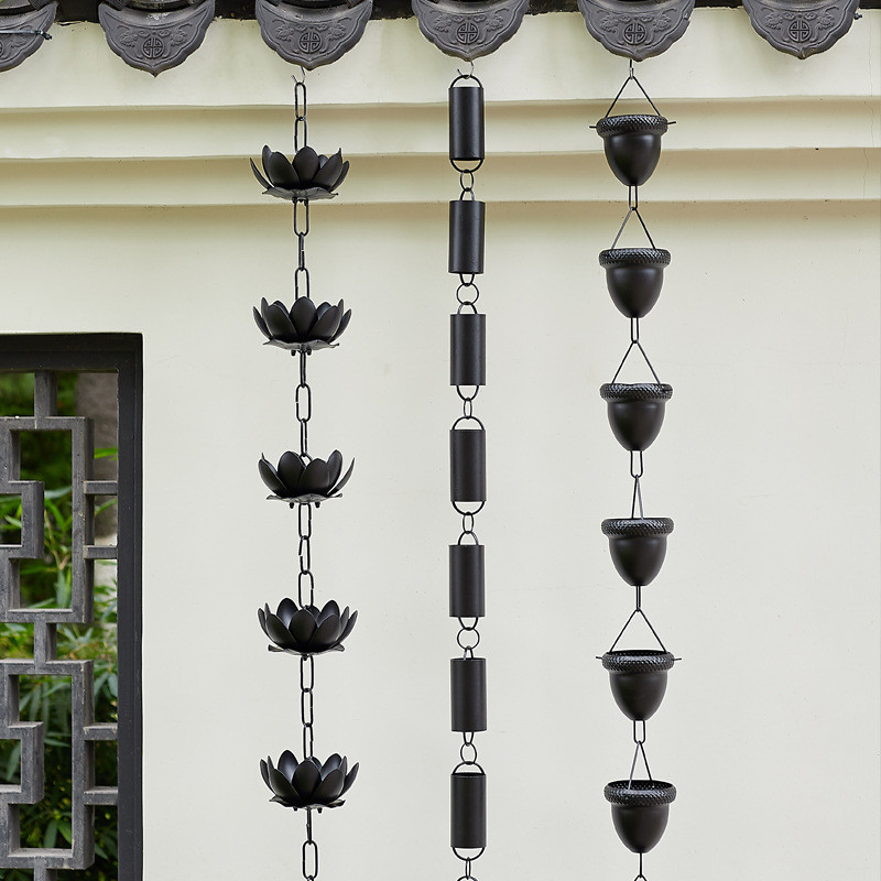 Metal Rain Chain Copper Villa Courtyard Bamboo Rain Chain Japanese ...