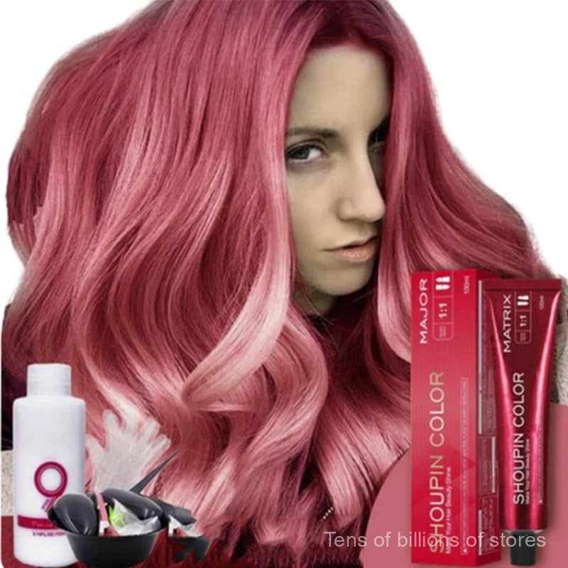 Pewarna Rambut Warna Shoupin, Merah Jambu Ceri, Gel, Syampu Pewarna ...