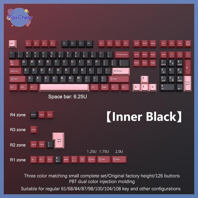 MCHY> 126 Keys Double Shot Keycap PBT Cherry Mechanical Game Keyboard ...